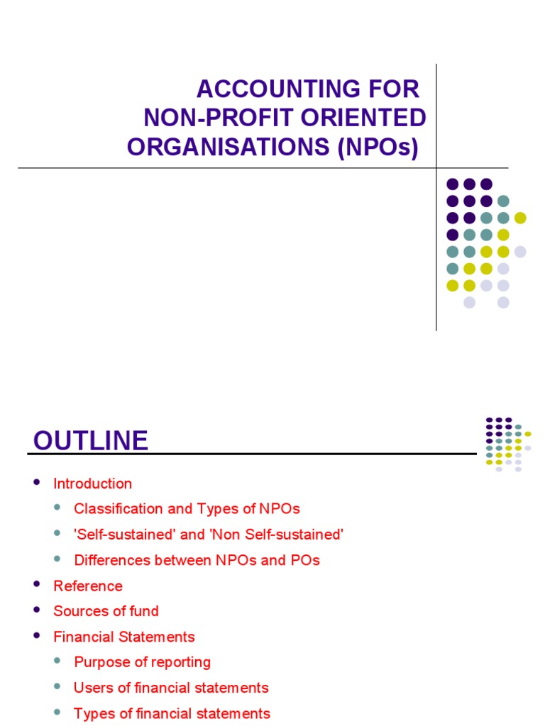 Accounting For Non-Profit Oriented Organisations (Npos) | PDF ...