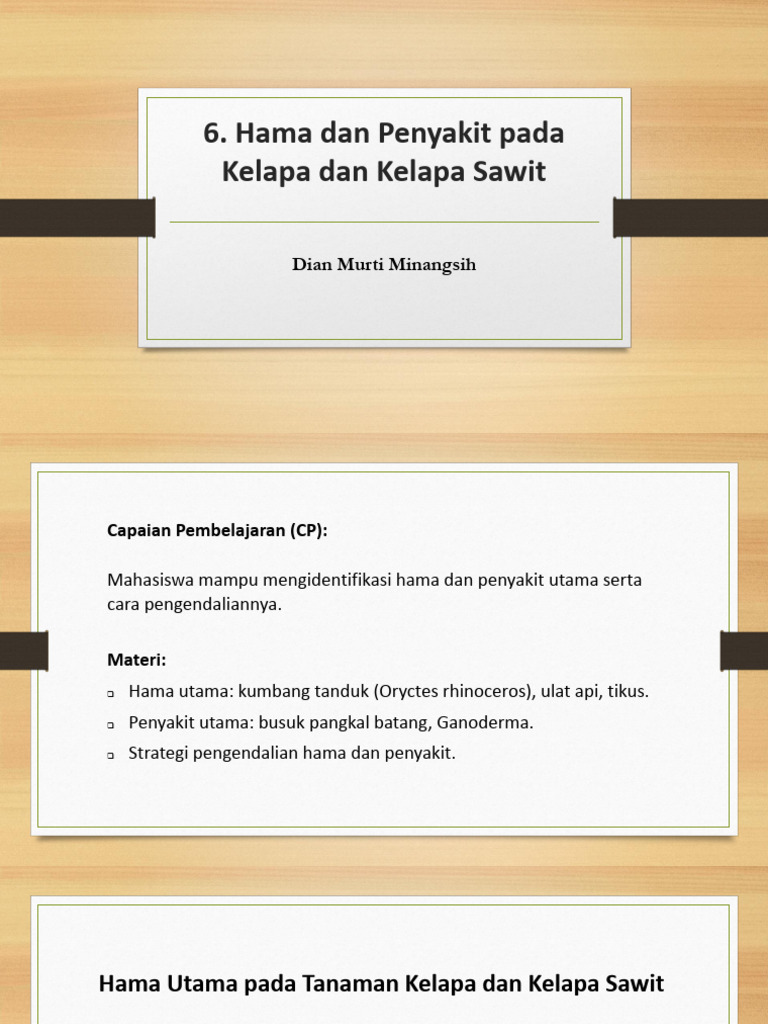6 Hama Dan Penyakit Pada Kelapa Dan Kela | PDF