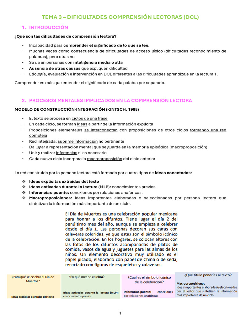 Tema 3 TR | PDF | Comprensión lectora | Aprendizaje