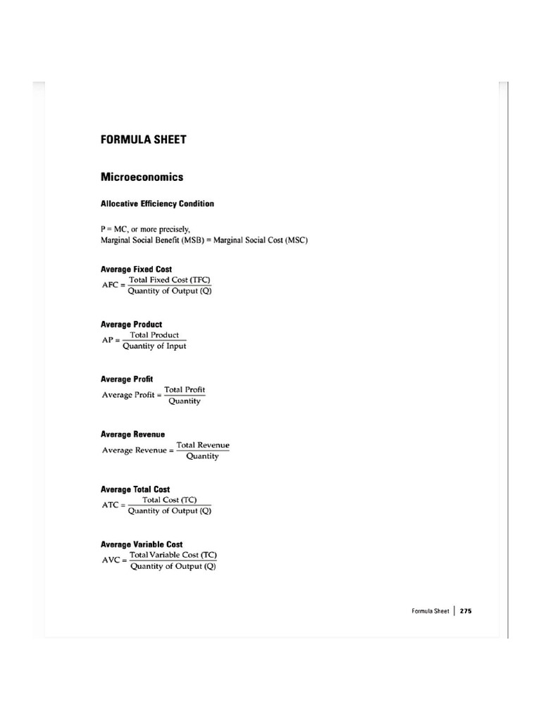 Eco All Formulas Musttt | PDF