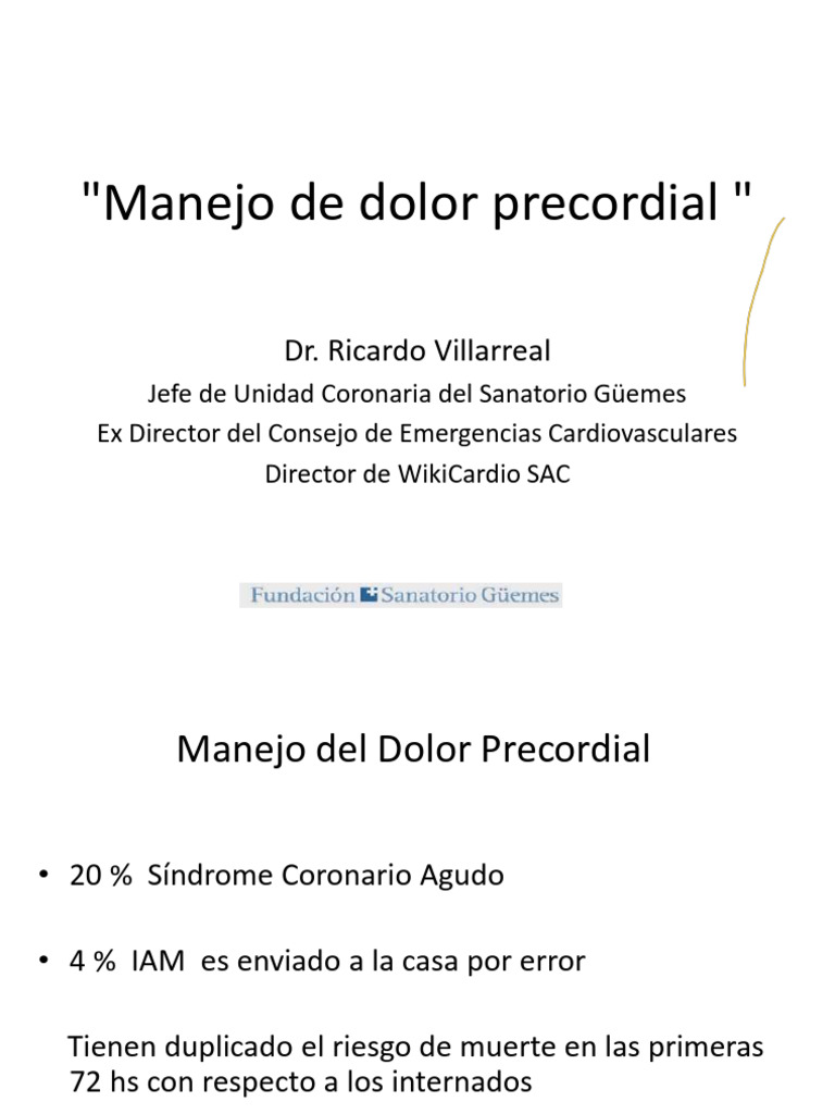 Manejo Efectivo del Dolor Precordial | PDF | Sistema cardiovascular ...