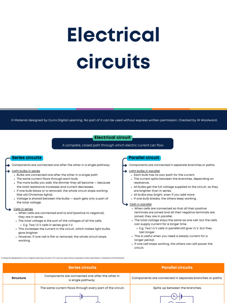 Electrical Circuits Notes | PDF | Series And Parallel Circuits | Voltage