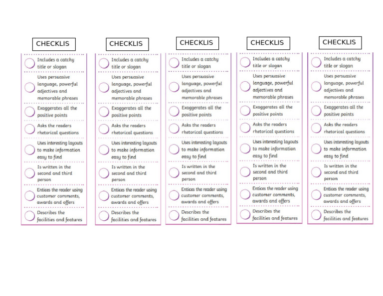 Checklist - Persuasive Poster | PDF
