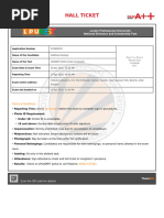 LPUNEST 2019 Hall Ticket Details | PDF | Test (Assessment)