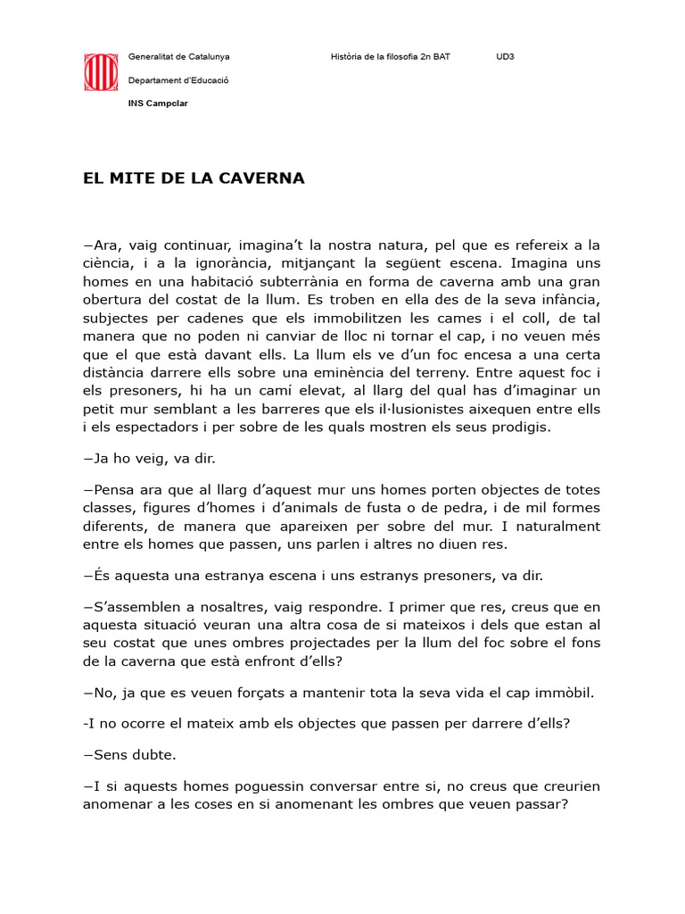 El Mite de La Caverna (1) | PDF