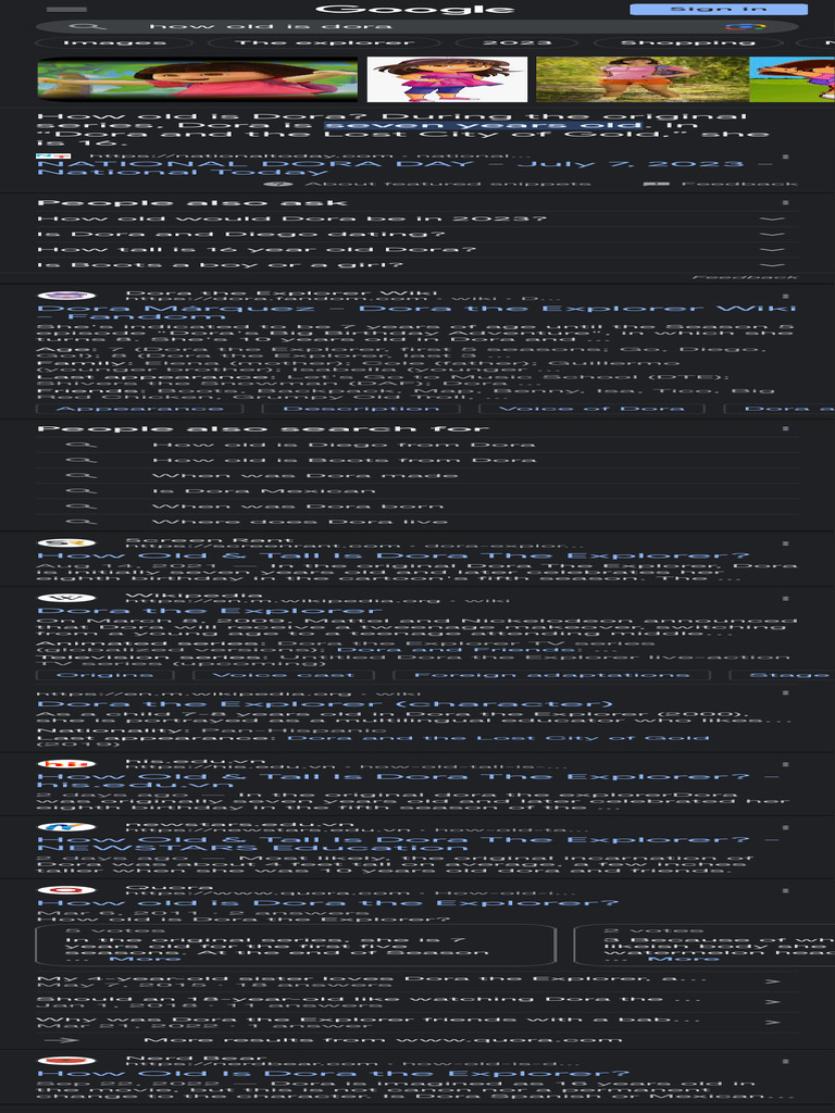 How Old Is Dora - Google Search | PDF | Animated Television Series