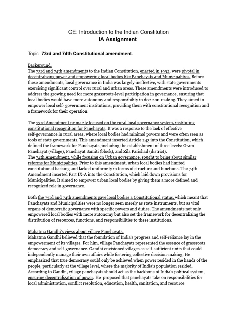 GE Assignment Political Science | PDF | Government | Governance