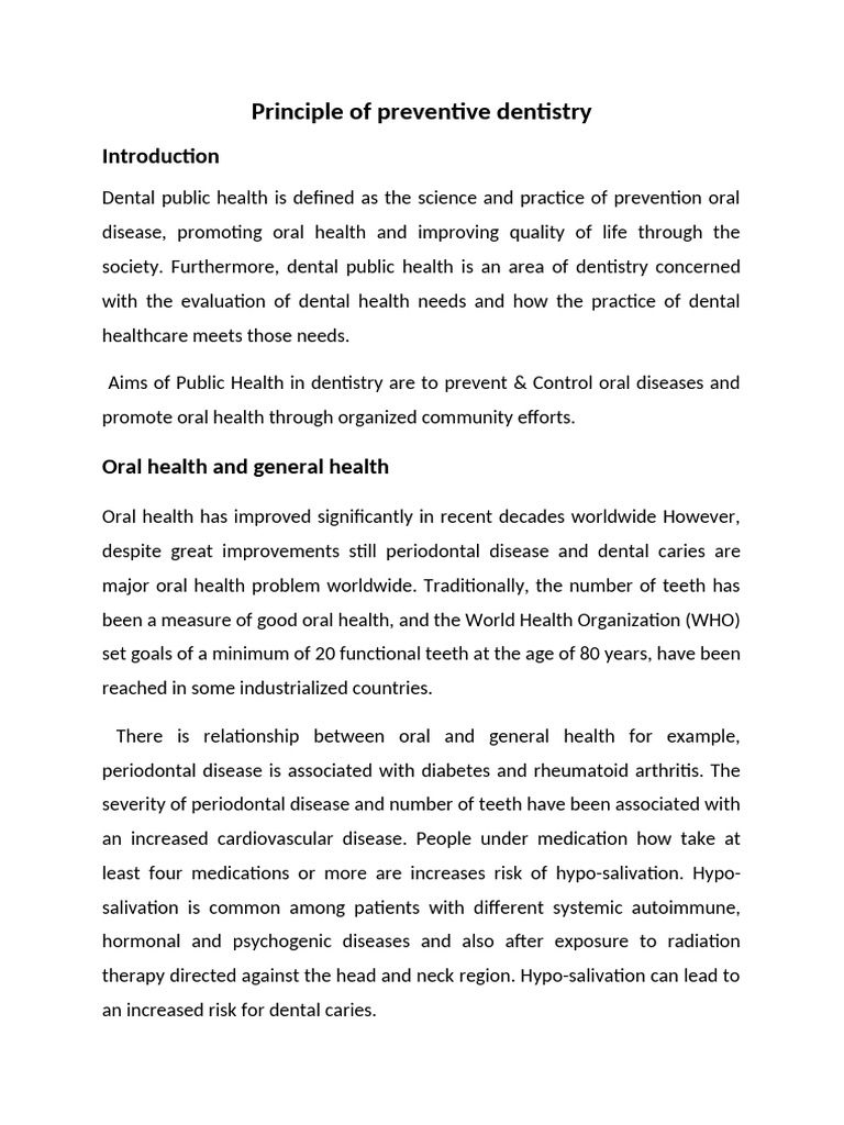 Principle of Preventive Dentistry | PDF | Dentistry | Periodontology