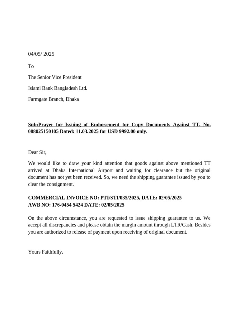 2025 SG Forwarding Letter | PDF