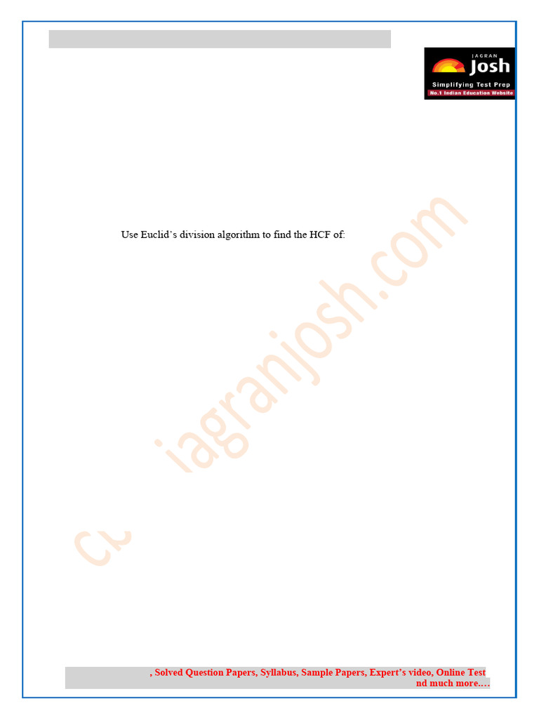 NCERT Class 10 Maths Chapter 1 Solutions | PDF | Theoretical Computer ...