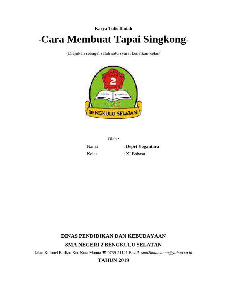 Panduan Pembuatan Tapai Singkong | PDF