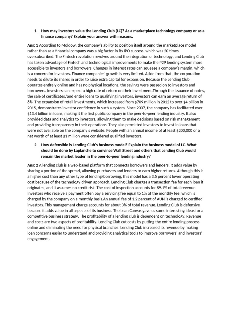 Lending Club. Assignment | PDF | Loans | Personal Finance