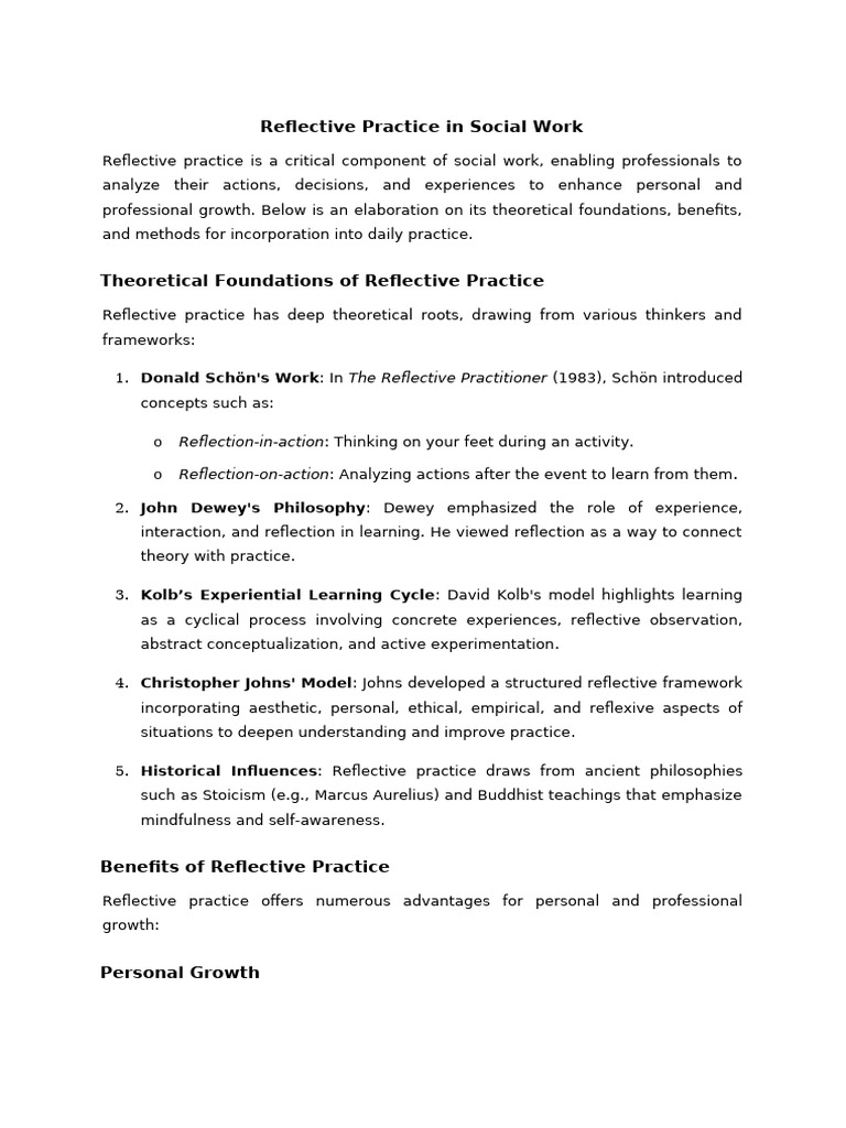 1741921631CO5 | PDF | Reflective Practice | Social Work