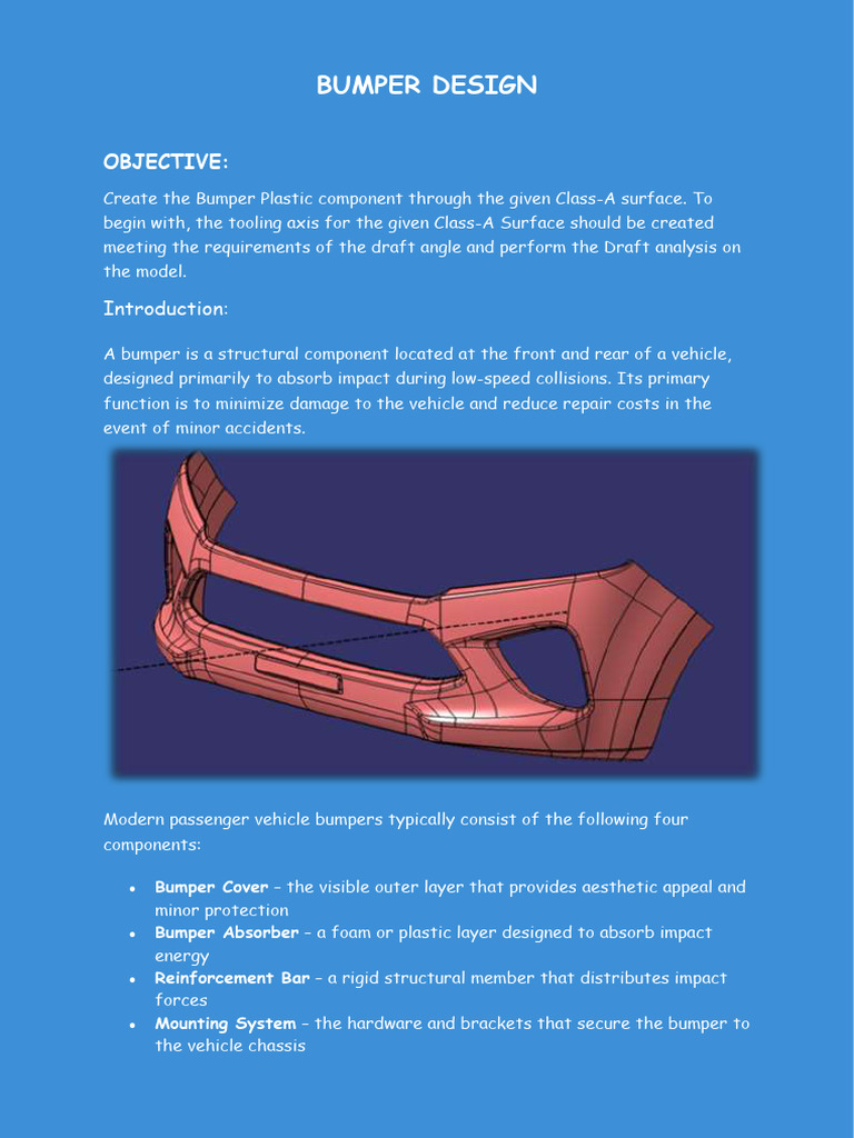 BUMPER DESIGN Basic Catia Methodology | PDF | Secondary Sector Of The ...