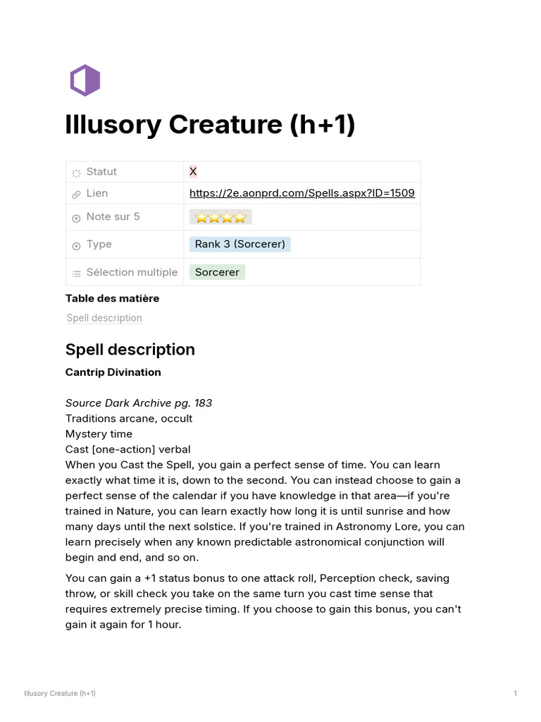 Illusory Creature (h1) | PDF