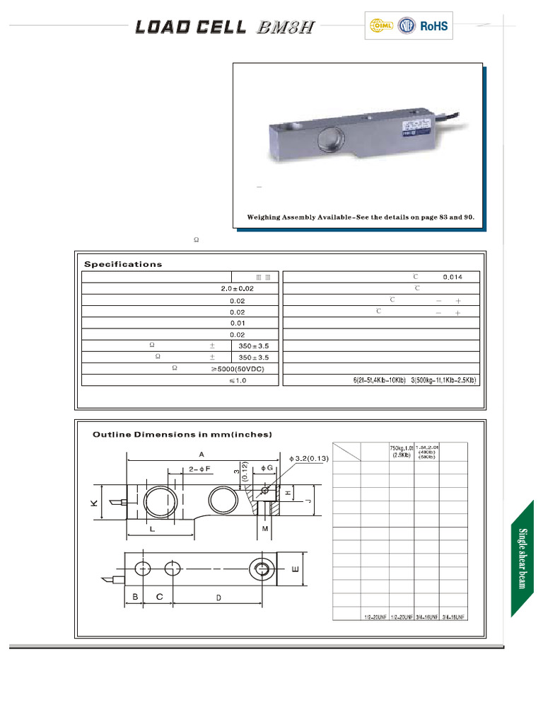 Zemic BM 8 H Load Cell Data Sheet | PDF | Electrical Components ...