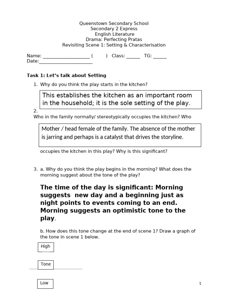 Perfecting Pratas: Scene 1 Analysis | PDF