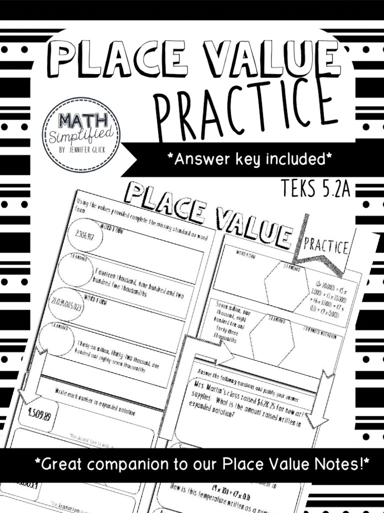 PLACE Value: TEKS 5.2A | PDF | Decimal | Arithmetic