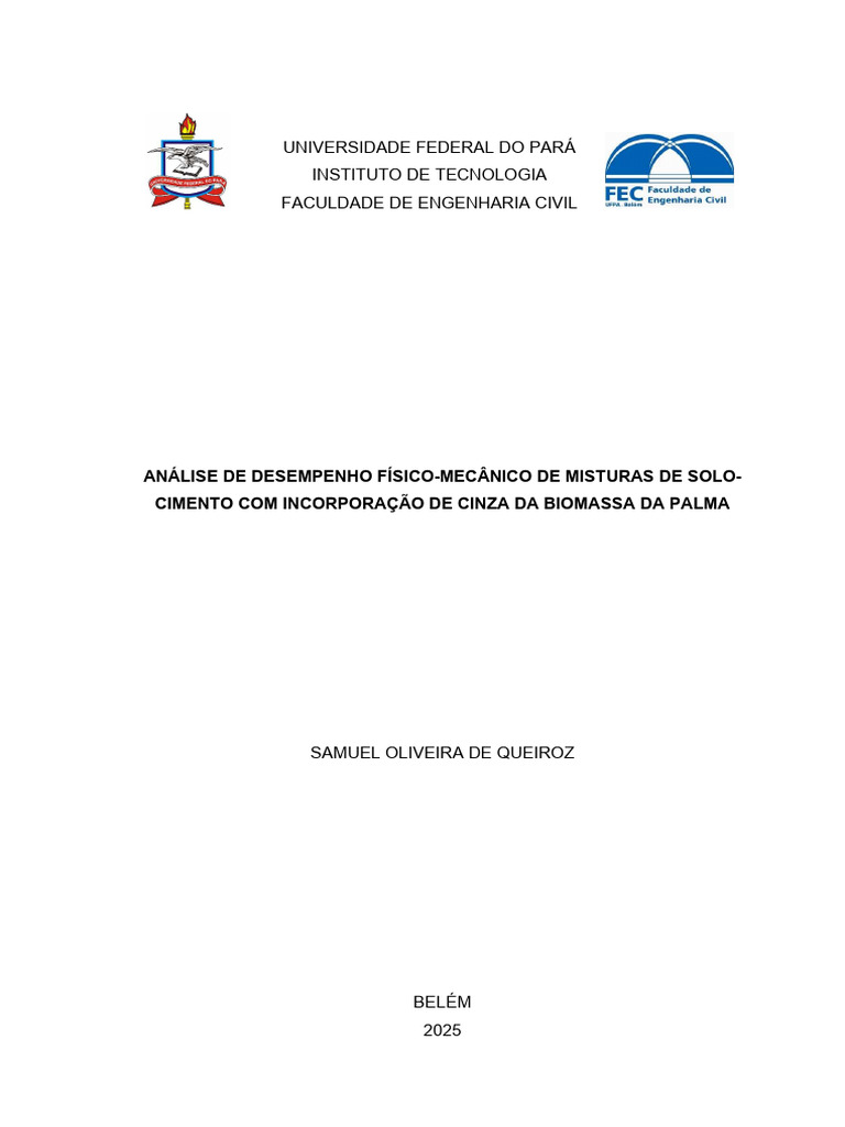 Artigo (TCC) - Samuel de Queiroz - Versão Final | PDF | Cimento | Solo