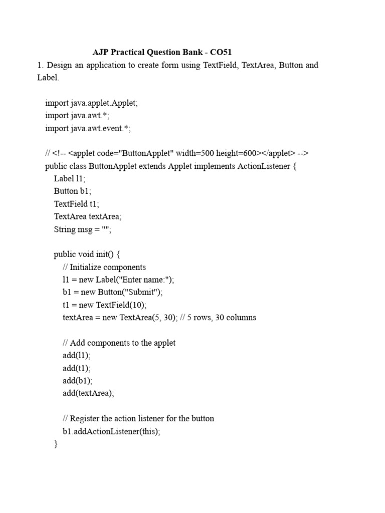 Ajp Practical Question Bank | PDF | Computing | Software