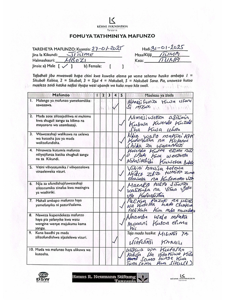 Participant Evaluation Forms | PDF