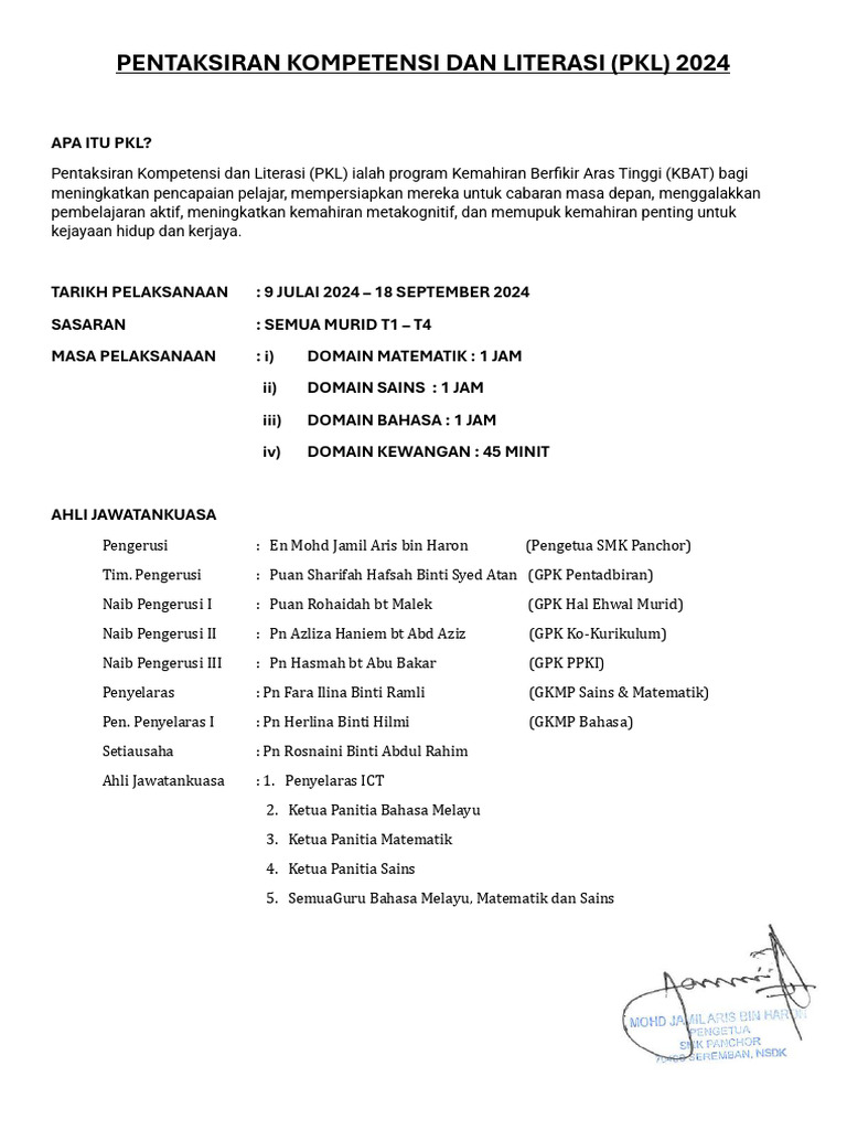 Pentaksiran Kompetensi Dan Literasi | PDF