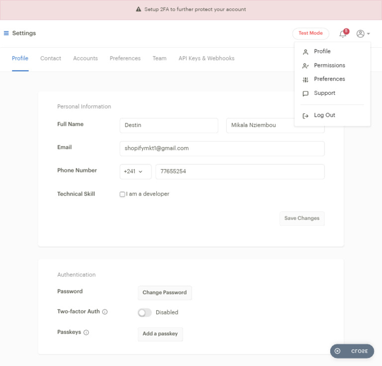 Profile - Paystack | PDF
