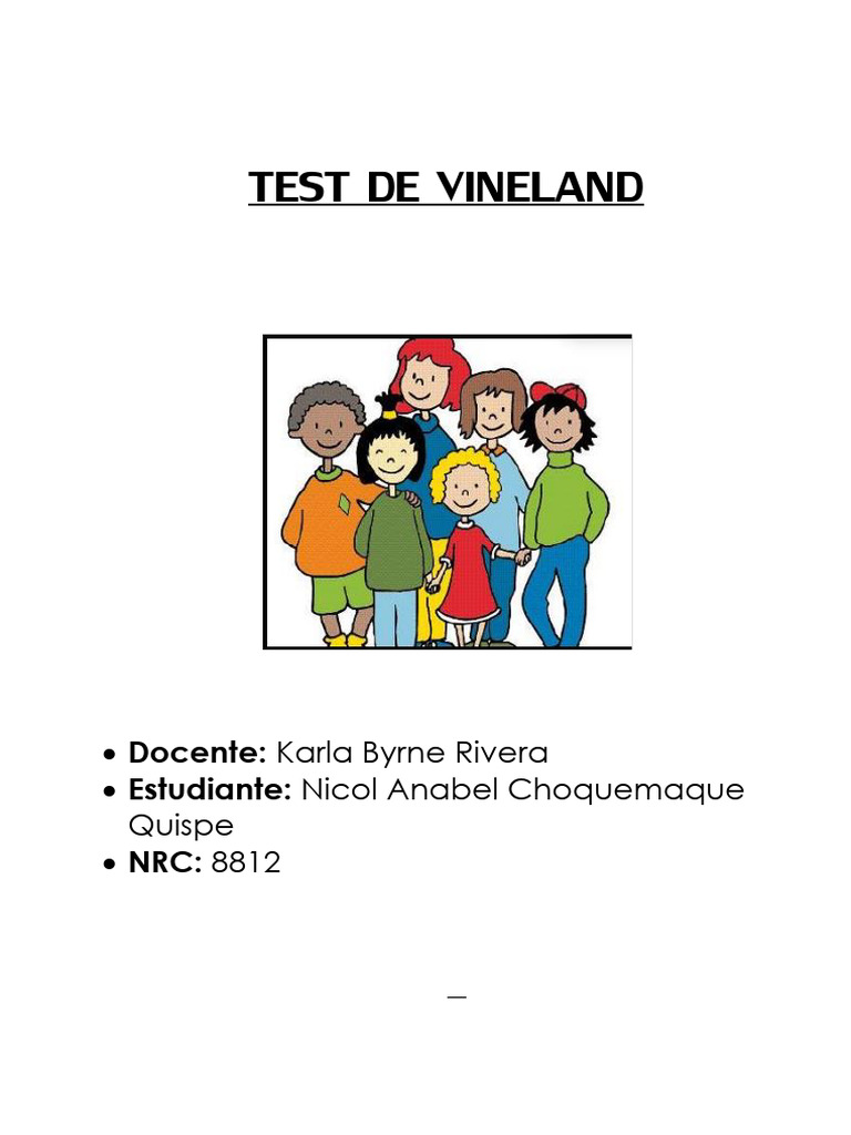 Test de Vineland | PDF | Sicología | Ciencias del comportamiento