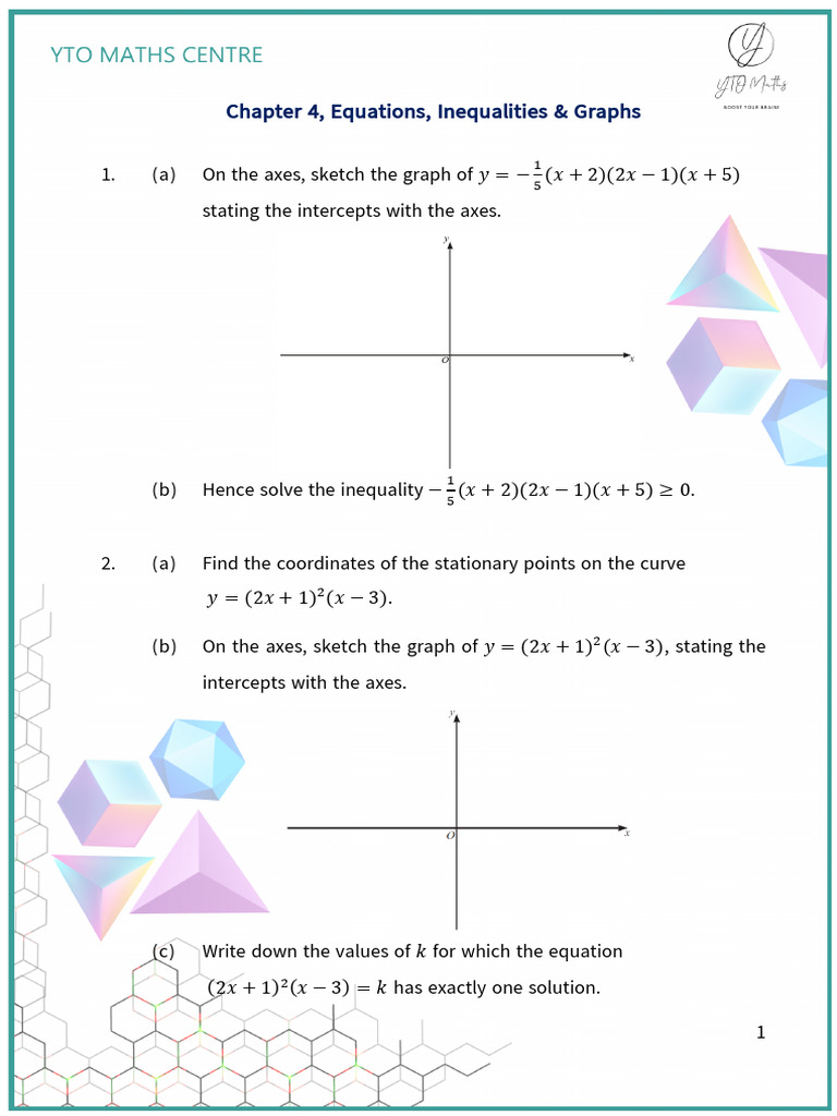 Chapter 4, Equations, Inequalites & Graphs | PDF | Equations | Curve