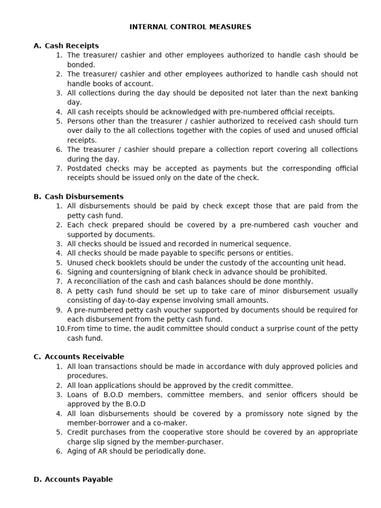 Internal Control Documentation Guide | PDF | Cheque | Receipt