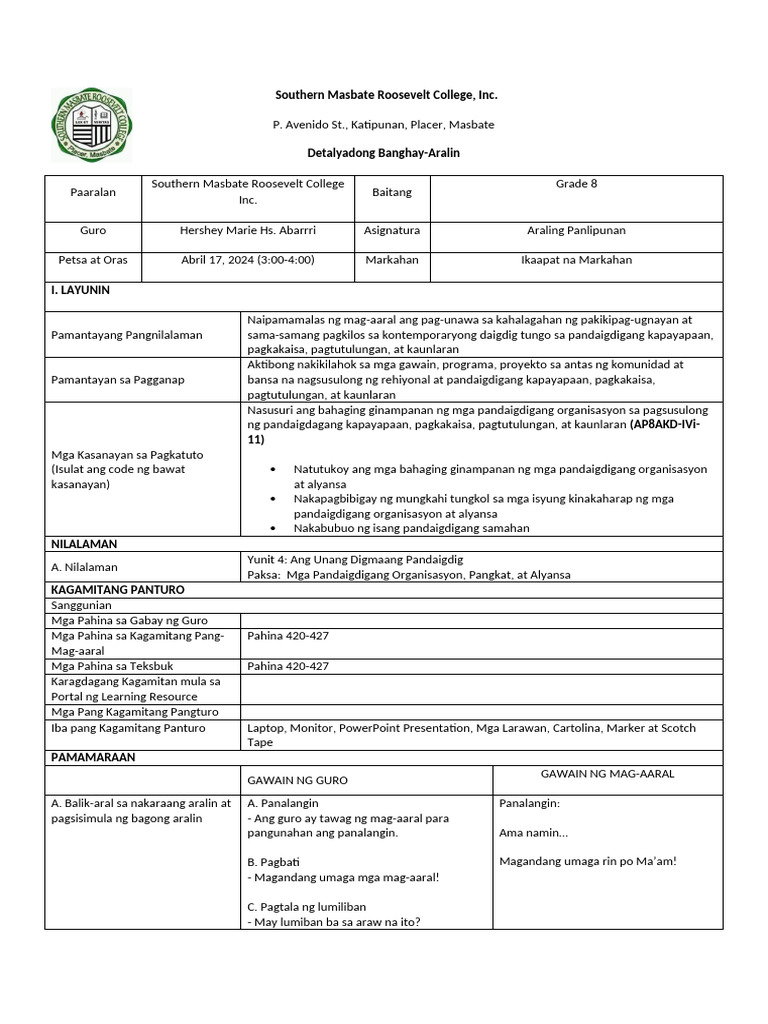 DLP Abarri, Hershey Marie H. Soc Stud 3a | PDF