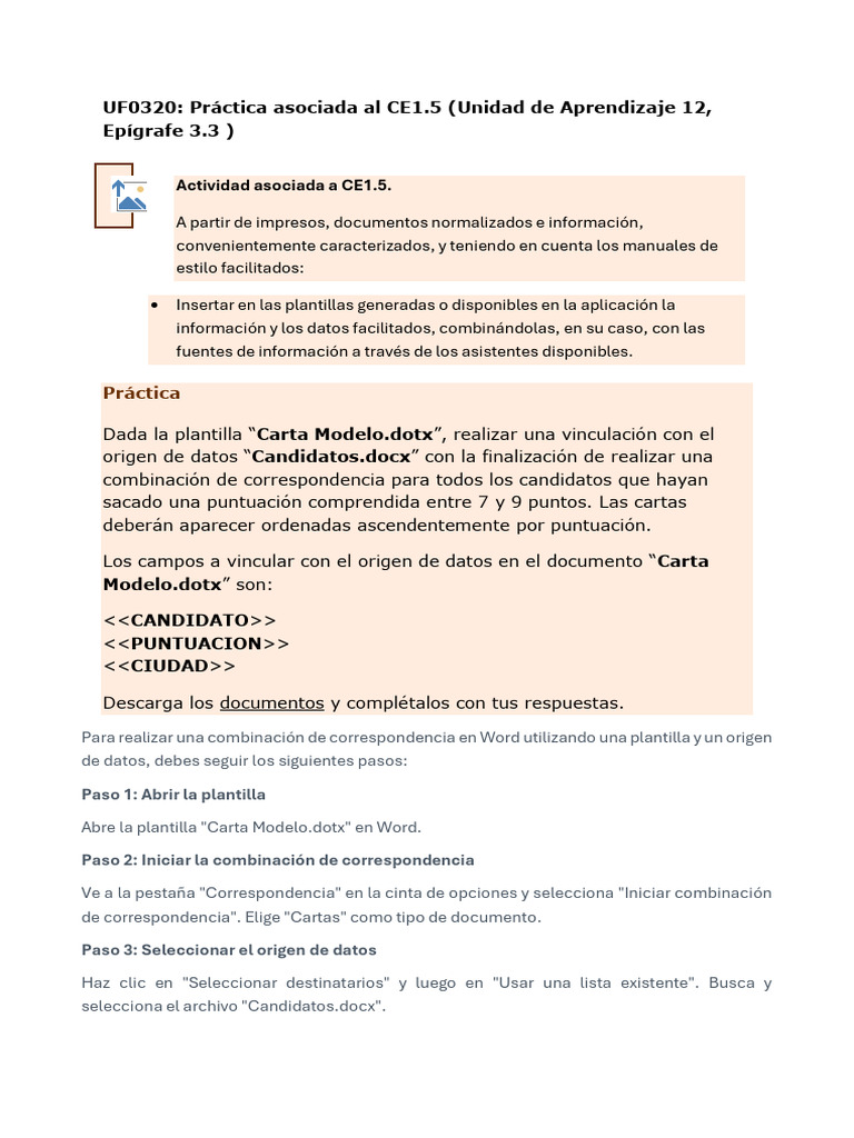 Práctica Asociada Al Ce 1.5 (Unidad de Aprendizaje 12, Epígrafe 3.3 ...