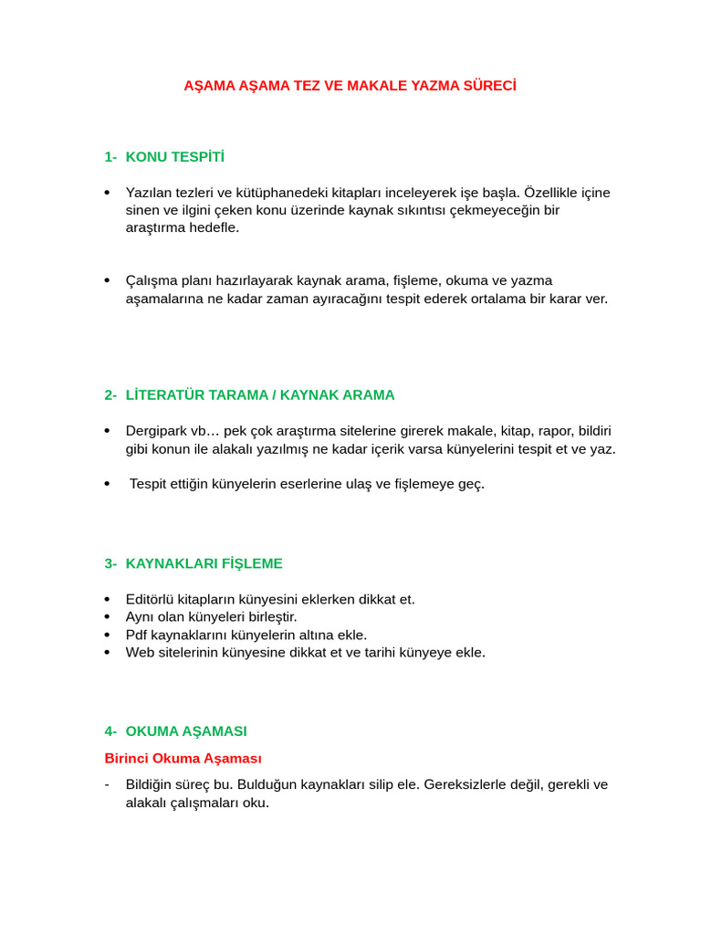 Tez Yazma Di̇yagrami | PDF