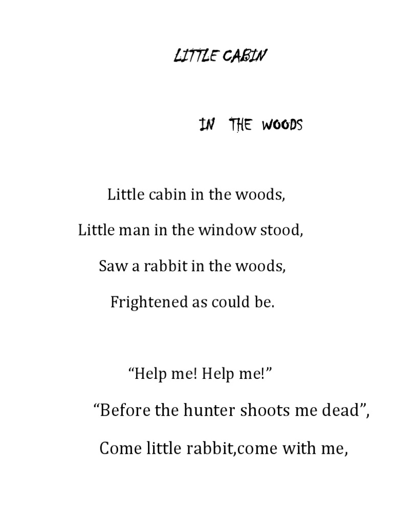 Little Cabin in the Woods Poem | PDF