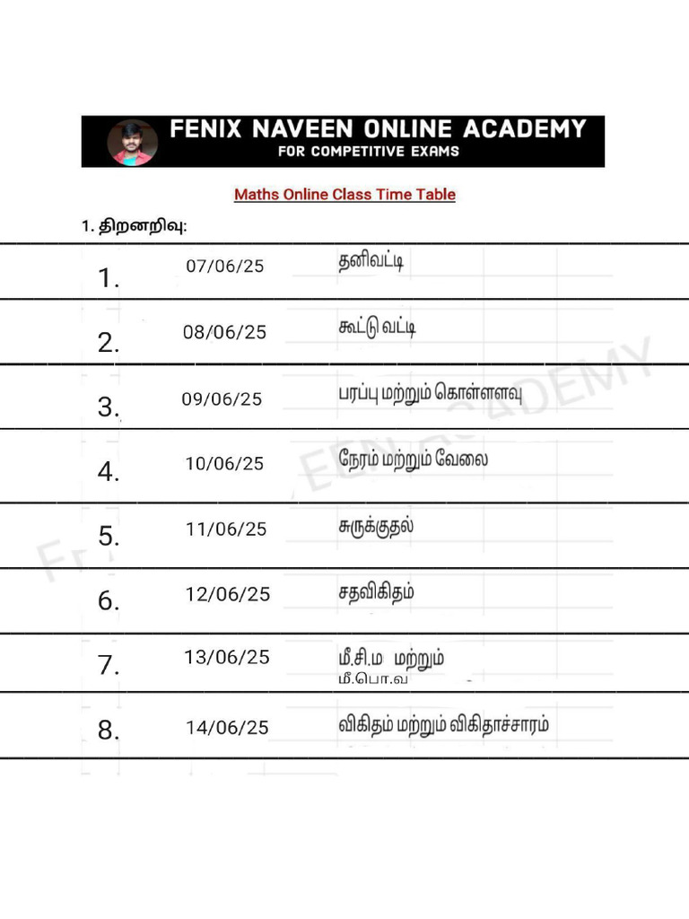 Maths Online Class Pdf
