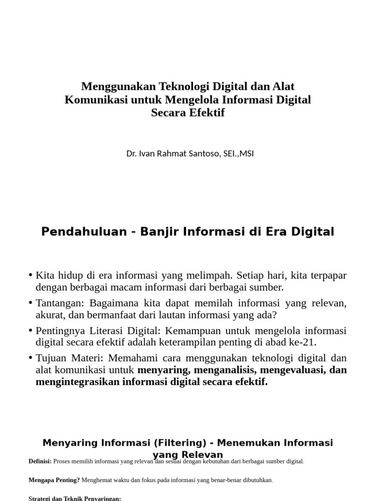 Mengelola Informasi Digital Secara Efektif | PDF