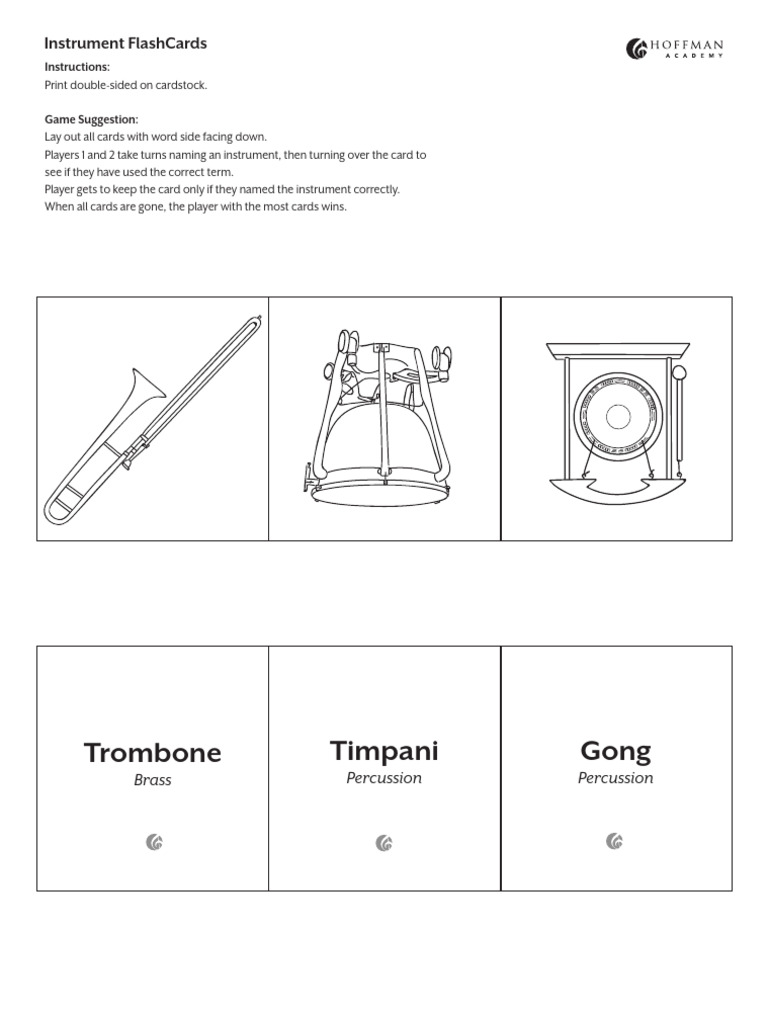 Instrument Flashcards and Word Search | PDF