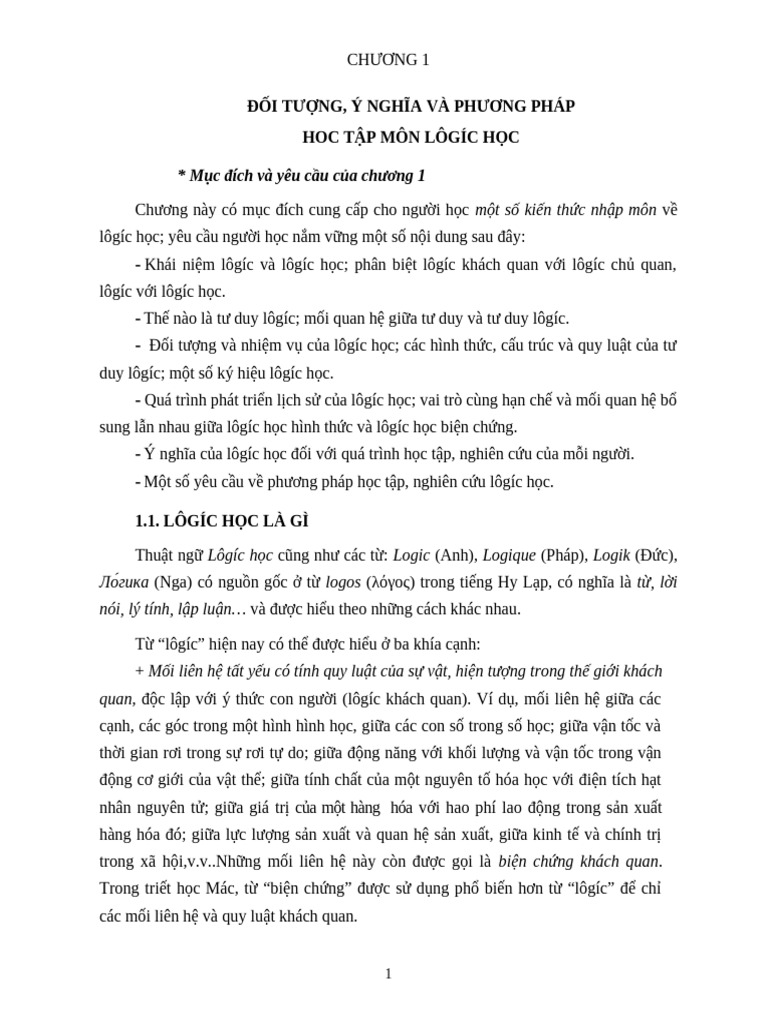 BG logic học 2024 | PDF