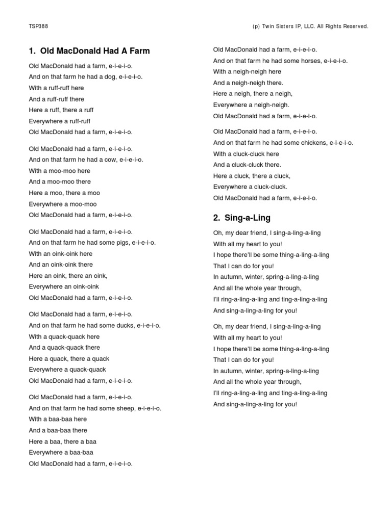 Old MacDonald Lyrics | Old Mac Donald Had A Farm | Sheep