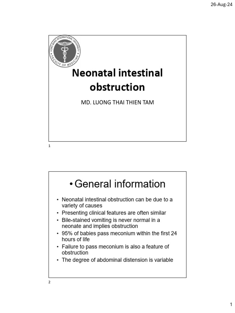 Neonatal Intestine Obtruction HIU | PDF | Medical Specialties ...
