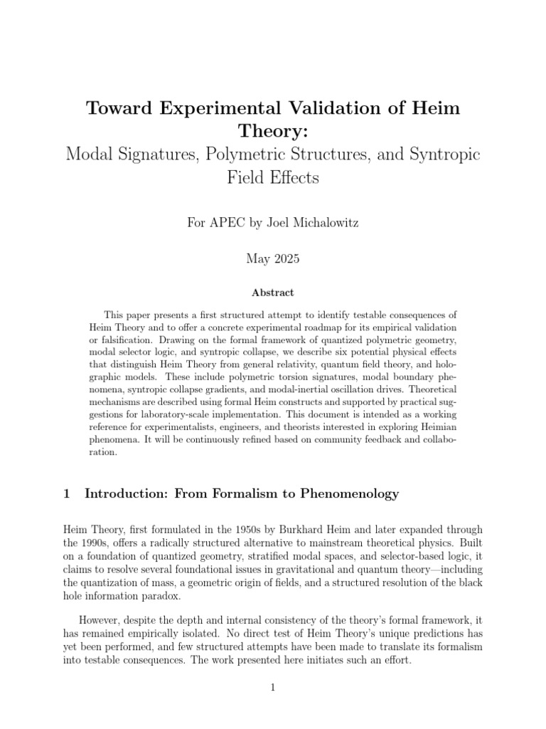 Experimental Validation of Heim Theory | PDF | Mass | Waves