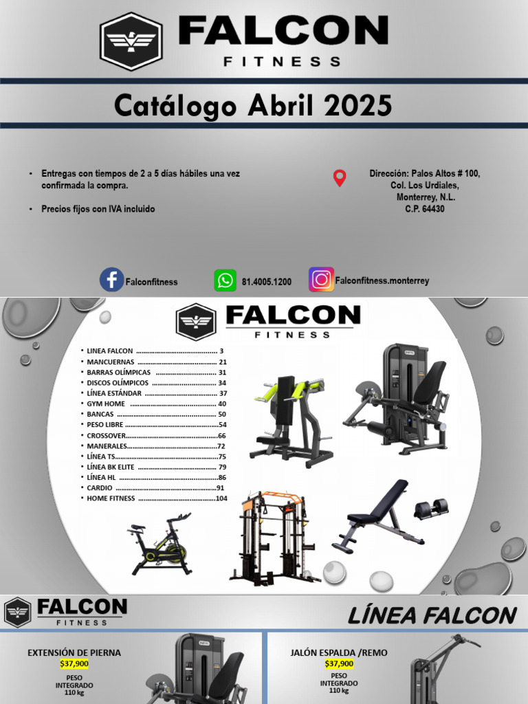 Catálogo Falcon 2025 | PDF | Entrenamiento con pesas