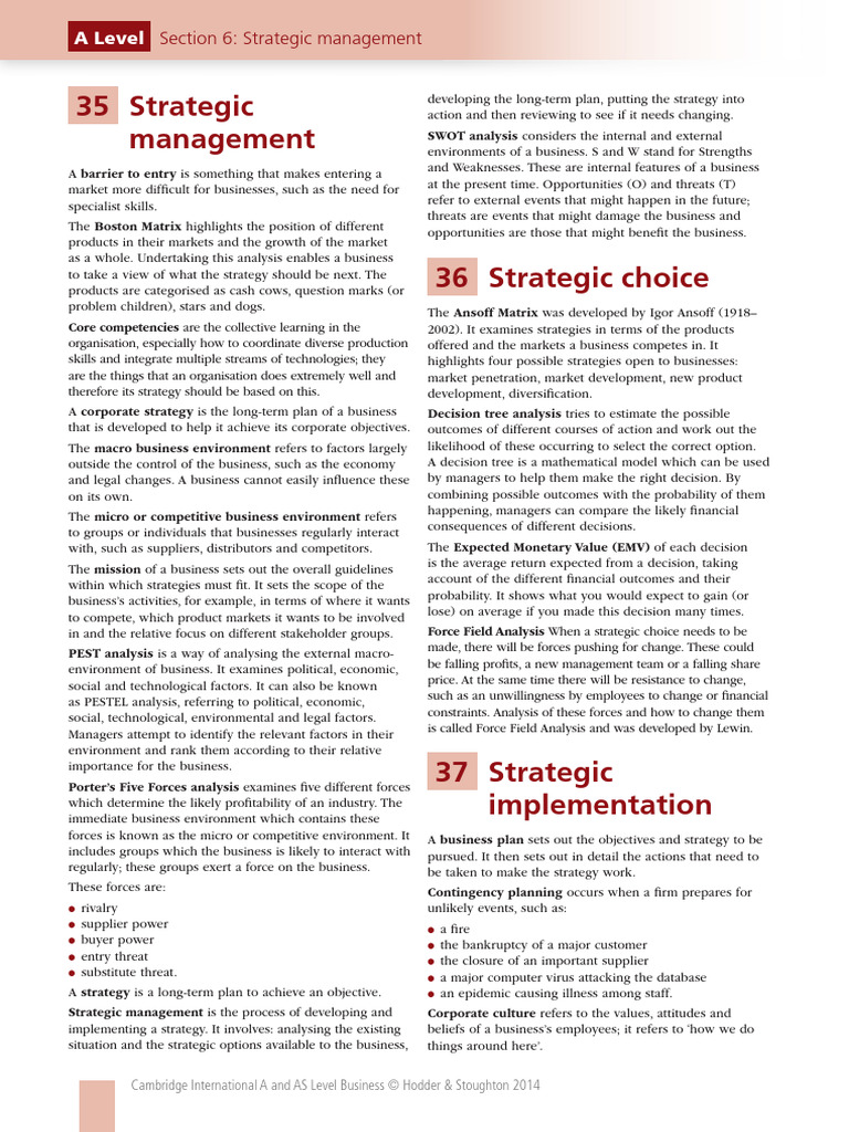 Strategic Management Concepts Explained | PDF | Strategic Management ...