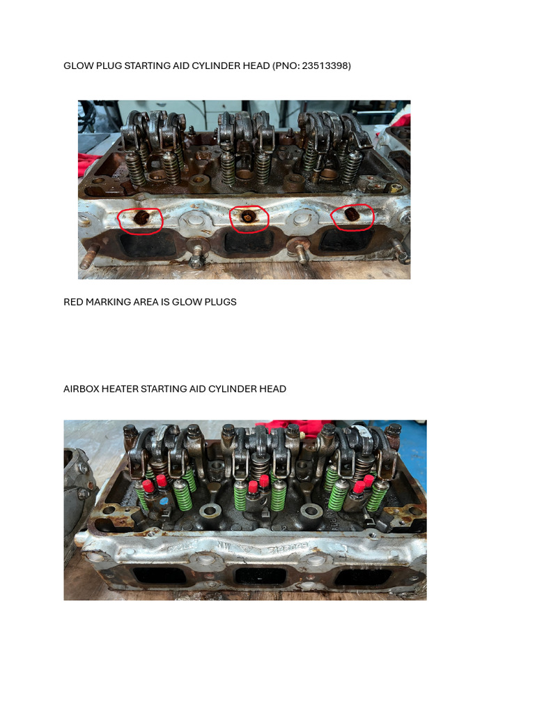 Glow Plug Starting Aid Cylinder Head | PDF