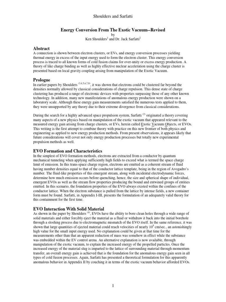 Energy_Conversion_From_The_Exotic_Vacuum | PDF | Force | Electron