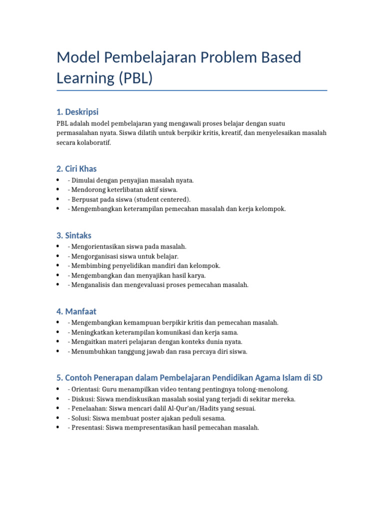 Model Pembelajaran PBL PJBL TPACK | PDF