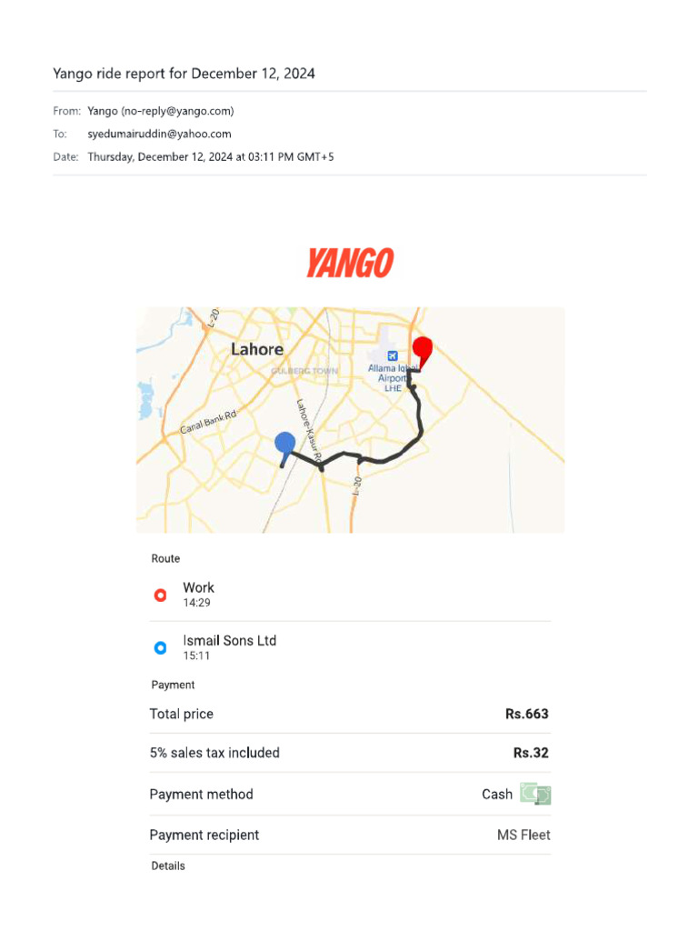 Yango Ride | PDF