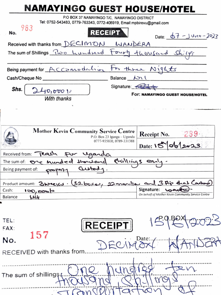 June Direct Acc Receipts 2023 | PDF