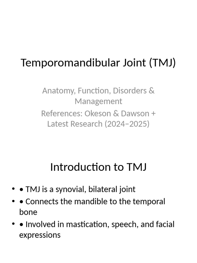 TMJ Anatomy, Disorders, and Management | PDF