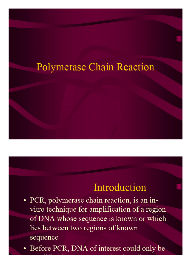 PCR-Presentation (Compatibility Mode) | PDF | Polymerase Chain Reaction | Primer (Molecular Biology)